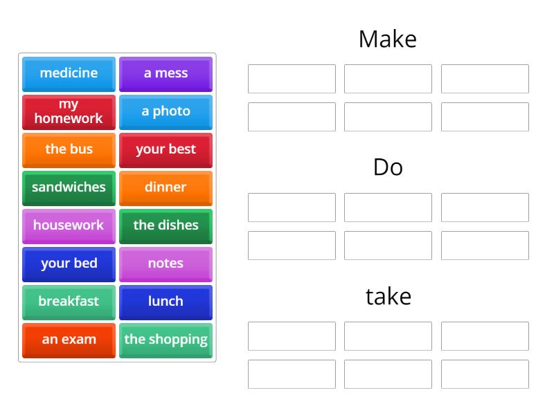 Go Getter 4 2.2 take make do - Group sort
