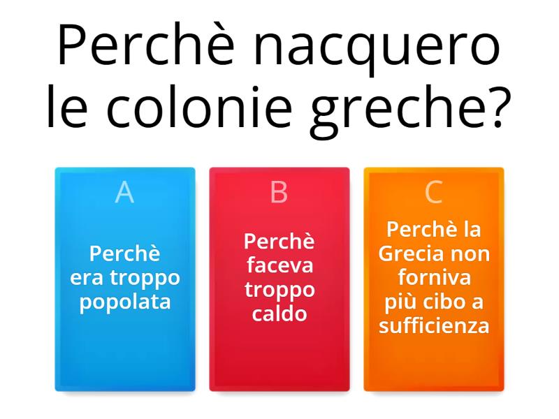 colonie greche - Quiz
