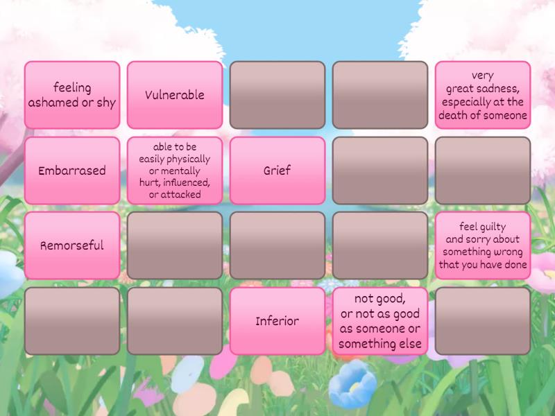 sad emotions - Matching pairs