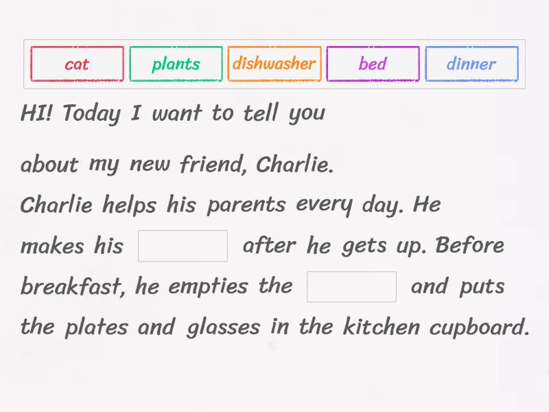 Household chores - Complete the sentence