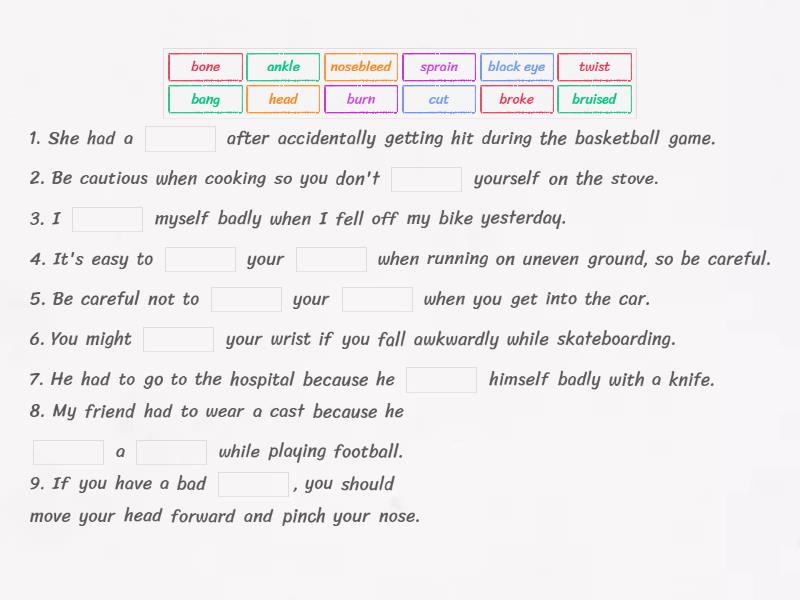 Solutions Intermediate Unit 3A accidents - Complete the sentence