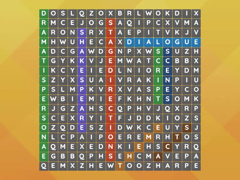 Script Structure Vocabulary - Wordsearch