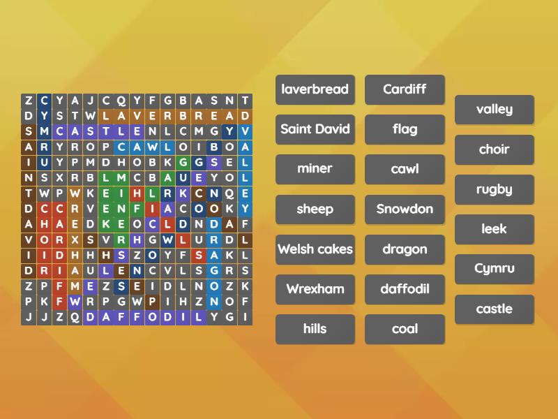 : Discovering Wales - Wordsearch