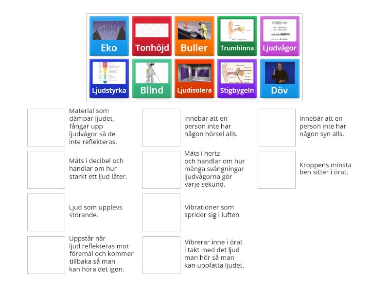 Aktuella ord v. 10 Fysik - Match up