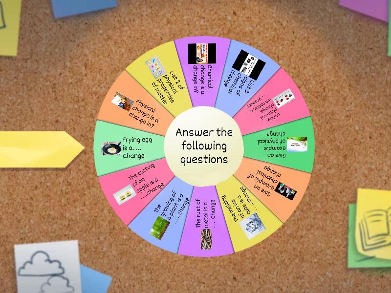 Physical & Chemical change - Spin the wheel