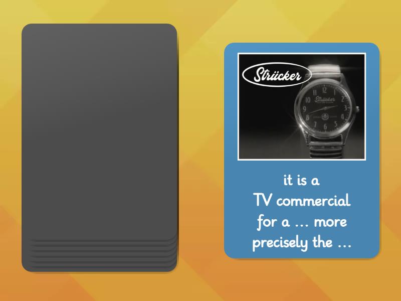 Recap TV commercial Strucker watch - Speaking cards