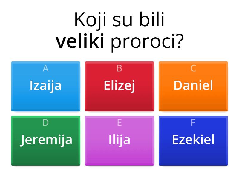 Vjeronauk 7 razred - PROROCI - Quiz