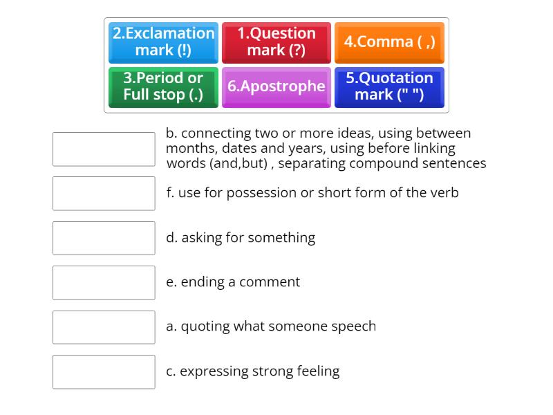 Punctuation - Match up