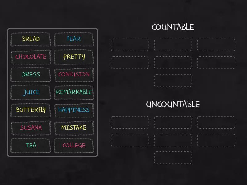 Countable and Uncountable Words - فرز المجموعات