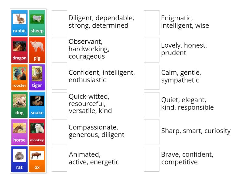 Personality Chinese horoscope - Match up