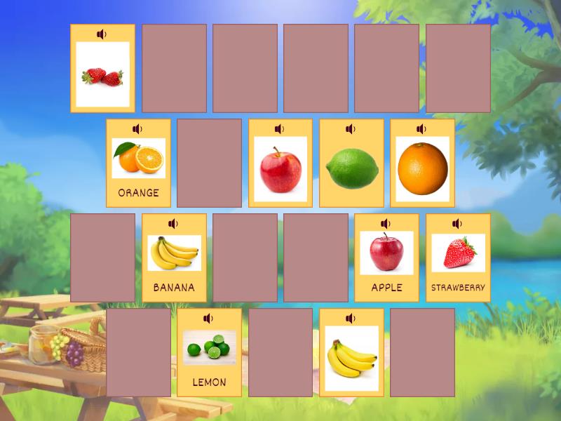 FRUITS - MEMORY GAME - Matching pairs