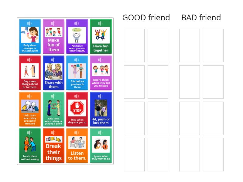 Good/Bad friend sort - Group sort