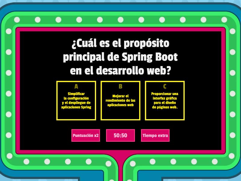 Preguntas sobre Spring Boot - Gameshow quiz