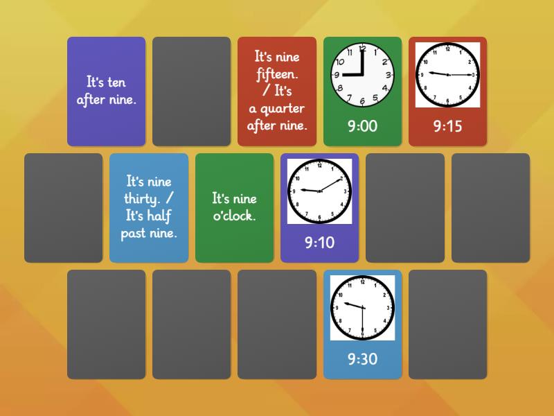 What time is it? - Matching pairs