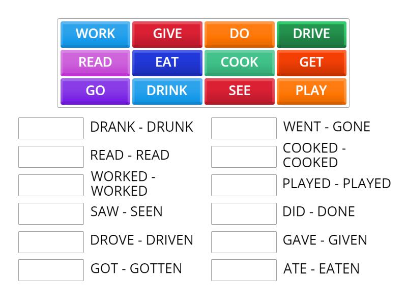 VERBS TENSES - Match up
