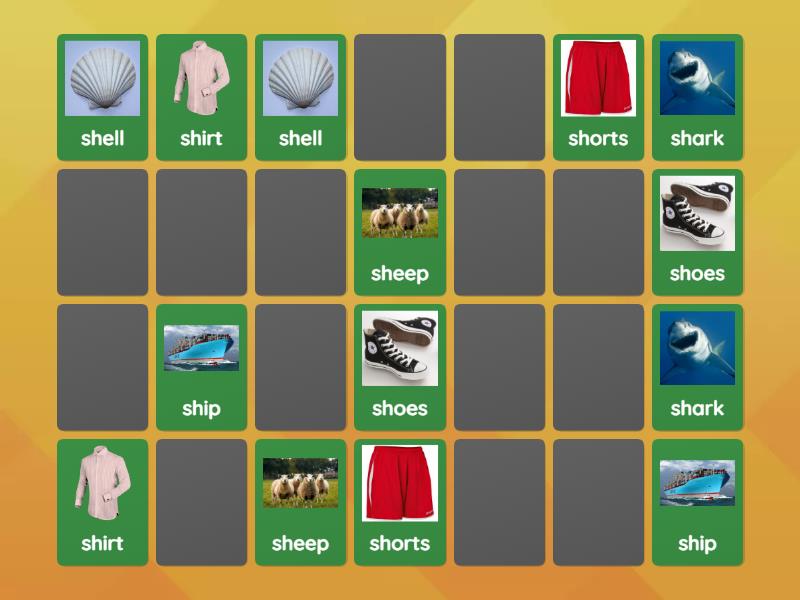 Phonics sh ch - Matching pairs
