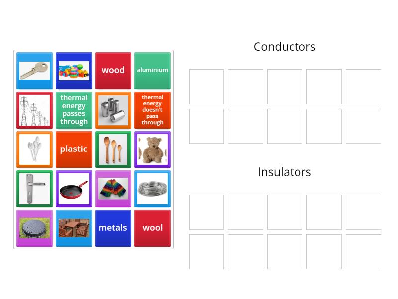 Natural Science Unit 5 Conductors and Insulators - Group sort