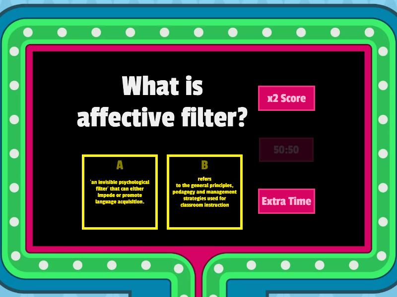 AFFECTIVE FILTER - Gameshow quiz
