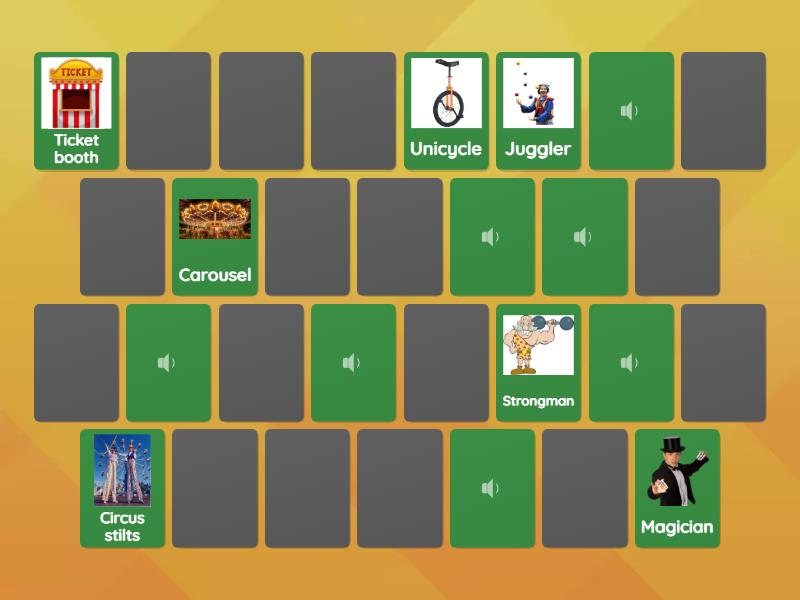 Memory game! - sounds and images - Matching pairs