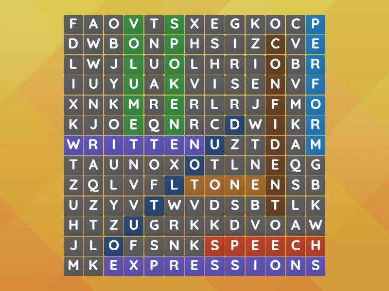 Public Speaking - Wordsearch