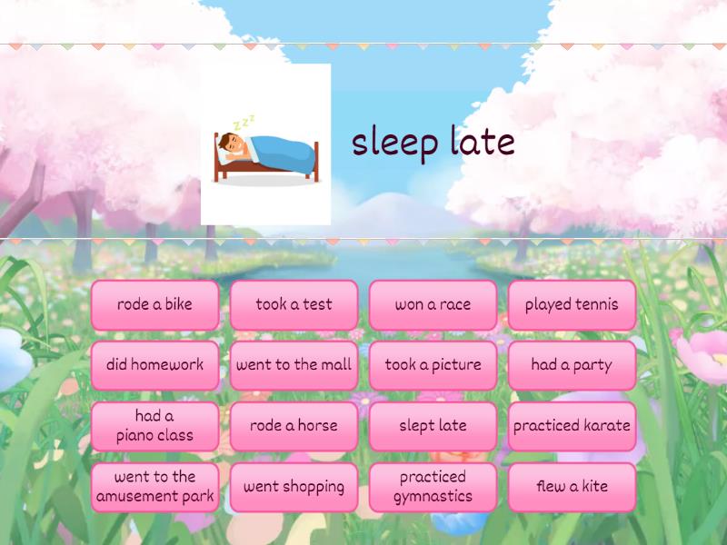 What did they do yesterday? - Find the match