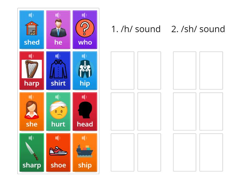 /h/ and /sh/ sounds - Group sort