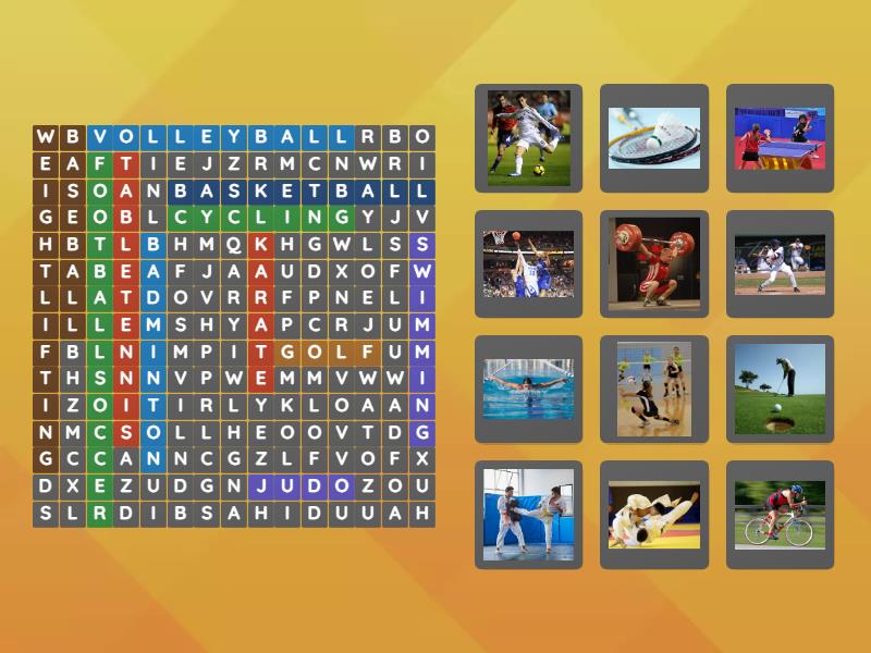 Sports Vocabulary - Wordsearch
