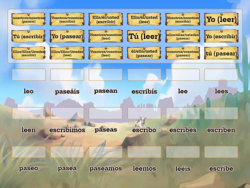 Presente verbos -ar, -er e -ir - Match up