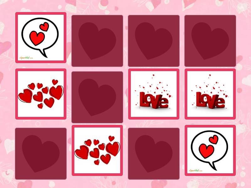 Valentines Day Hearts - Matching pairs