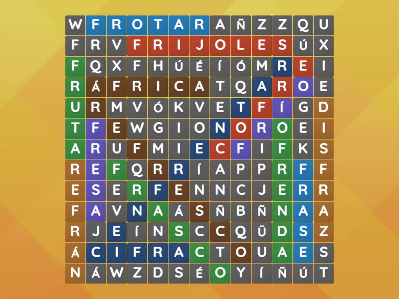 PALABRAS CON fr - Sopa de letras