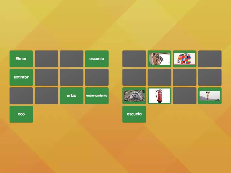 Memory palabras con "e" - Matching pairs