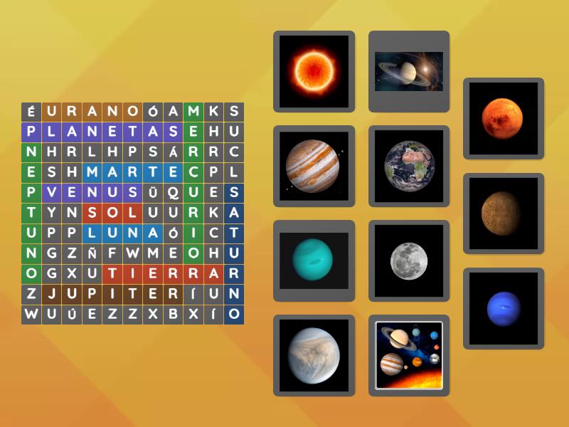 sistema solar - Wordsearch
