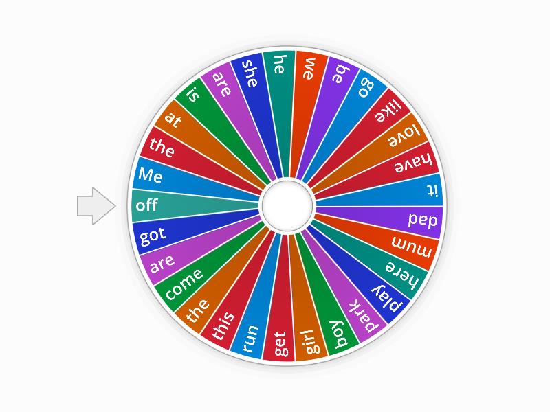 sight word spin - Spin the wheel