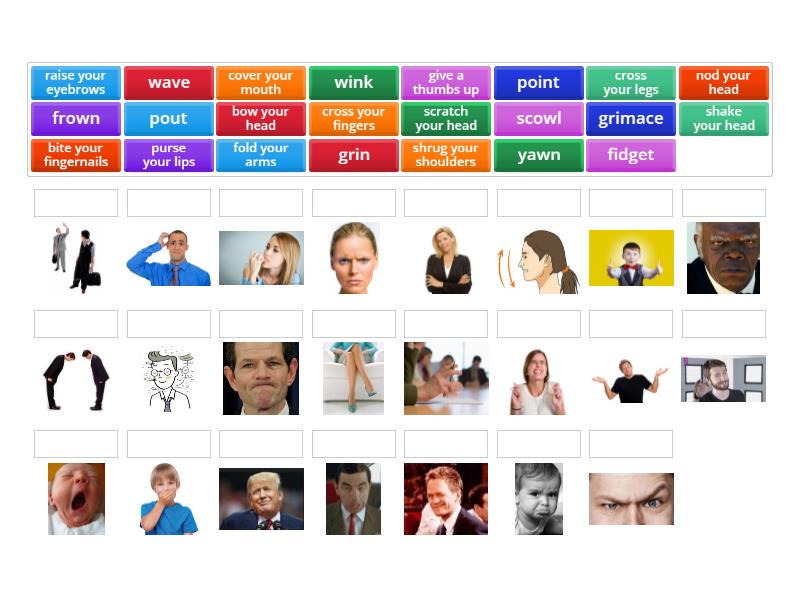 Solutions Upper Unit 3A gestures - Match up