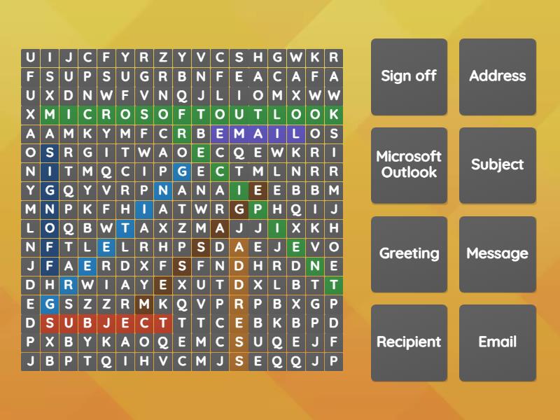 Email (whole class) - Wordsearch