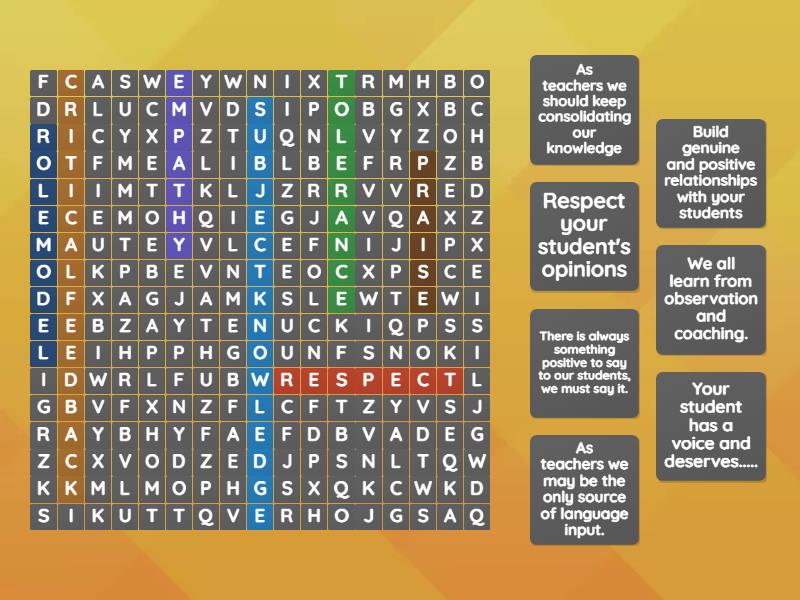 Find key words - Wordsearch