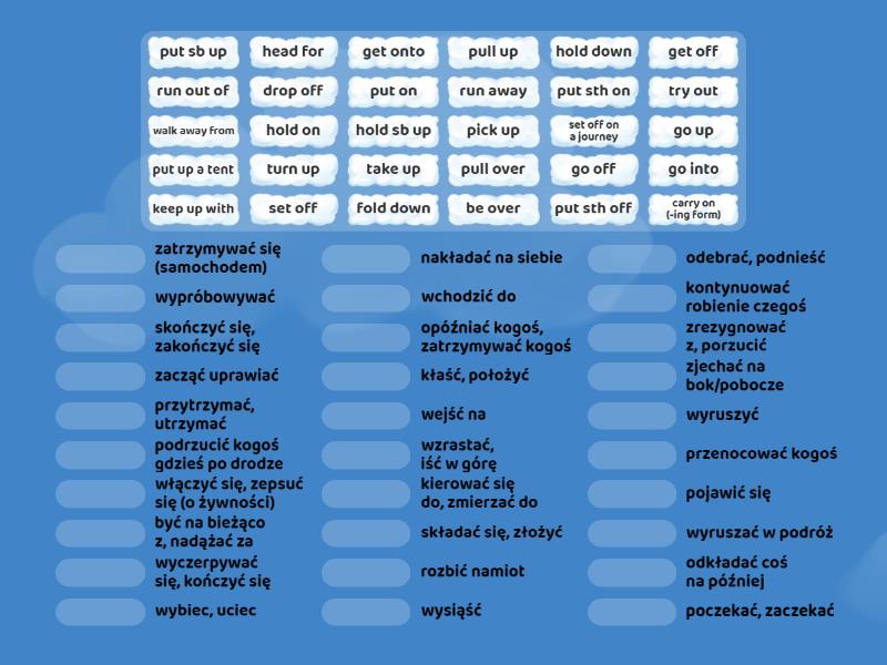 Focus 3 U3 phrasal verbs - Match up