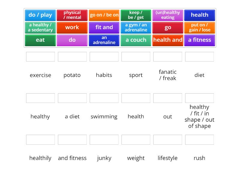 HEALTH COLLOCATIONS - Une las parejas