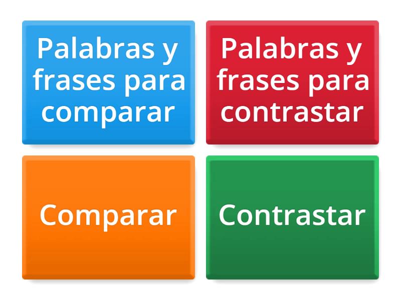 Palabras y frases para comparar y contrastar - Flip tiles