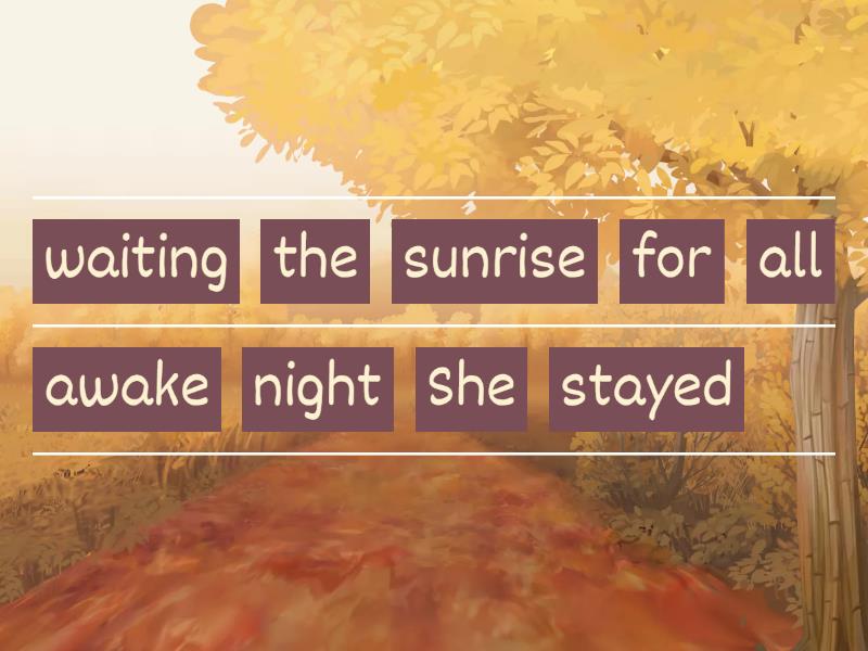 Words of condition, process - sentences - Awake, asleep - Unjumble