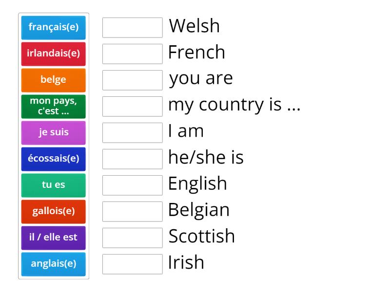 Accès Studio - Module 12 - Mon pays! - Match up