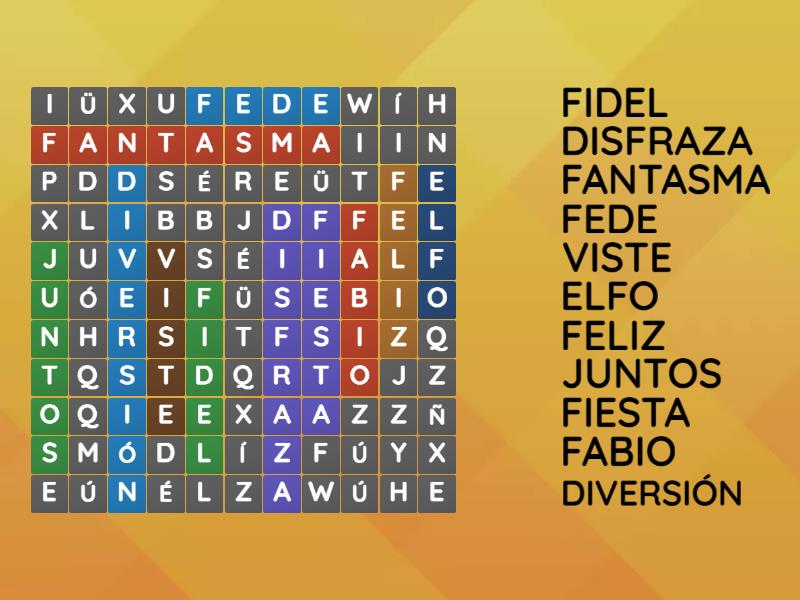 Fidel el fantasma - Sopa de letras