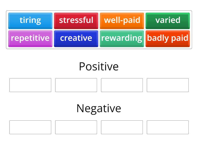 Divide adjectives into two groups. - Group sort