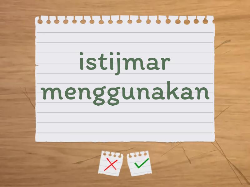 fiqih G.1.2.2. istinja dan istijmar grade 1 genap - Flash cards