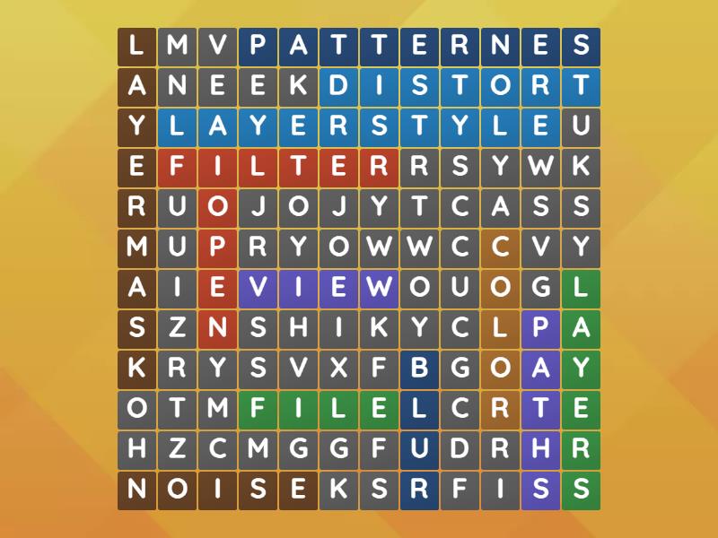photoshop - Wordsearch