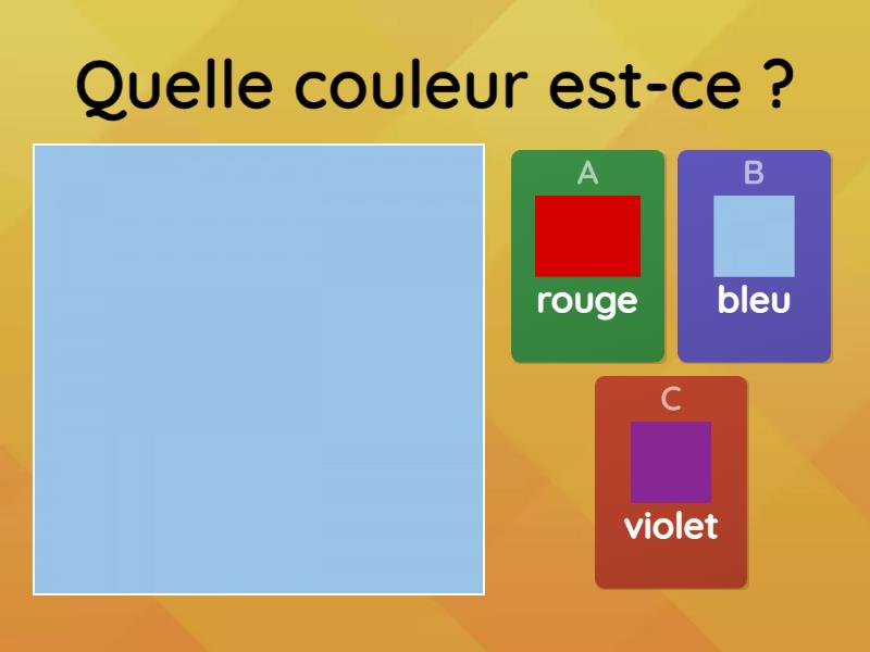 Le jeu des couleurs - Quiz