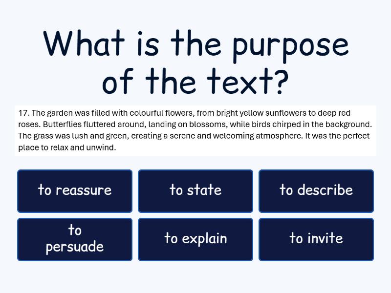 Purpose of Text B2: paragraphs 1 - Quiz