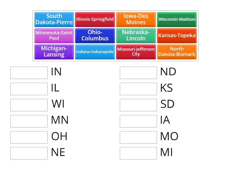 MW- Abbreviations/States/Capitals - Match up