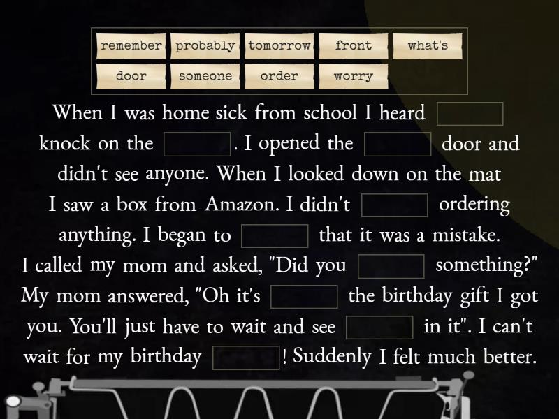 Unit 6, Week 1 Sight Words Cloze Story "The Mystery Package" - Complete ...