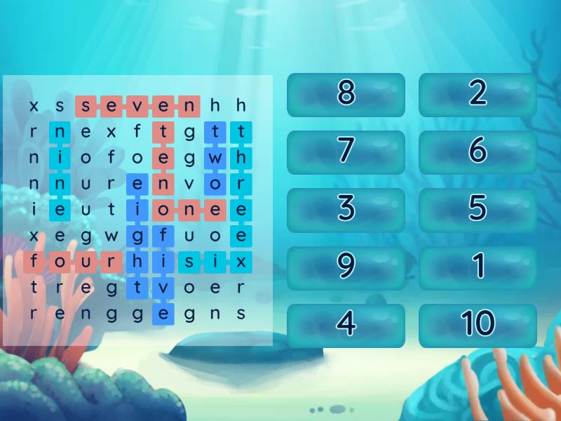Numbers 1 10 Wordsearch